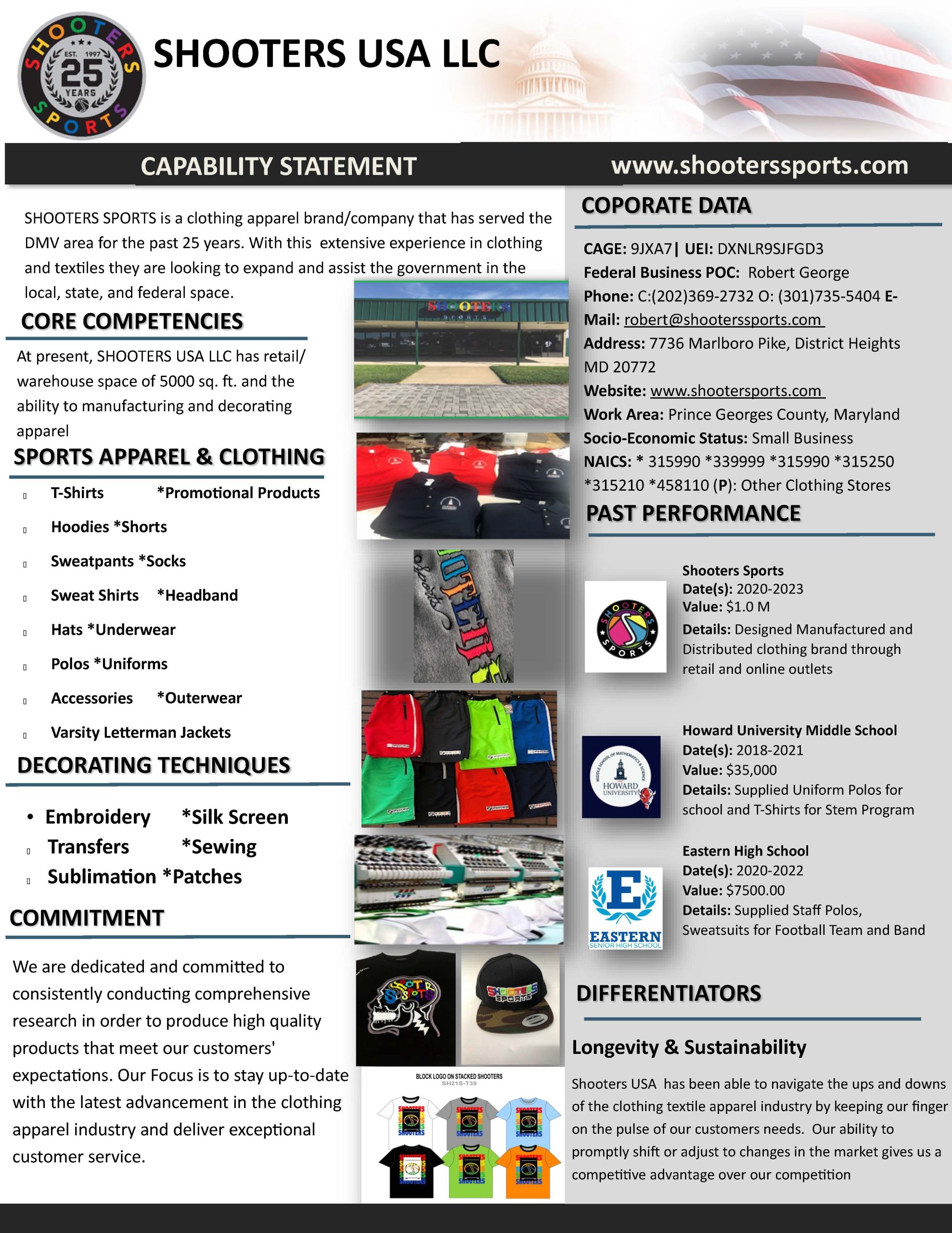 Capabilities Statement – Shooters Sports